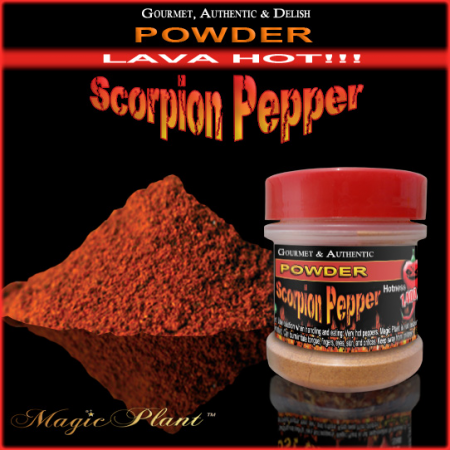 SMOKED Scorpion Pepper Powder - 1/2oz in a plastic Jar with sifter lid ...